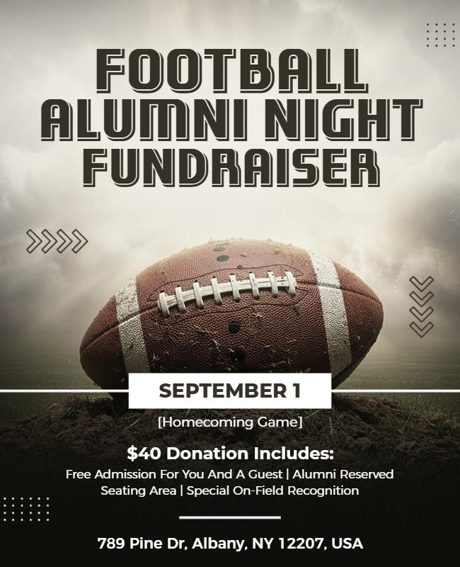 Football Alumni Night Fundraiser Flyer Template