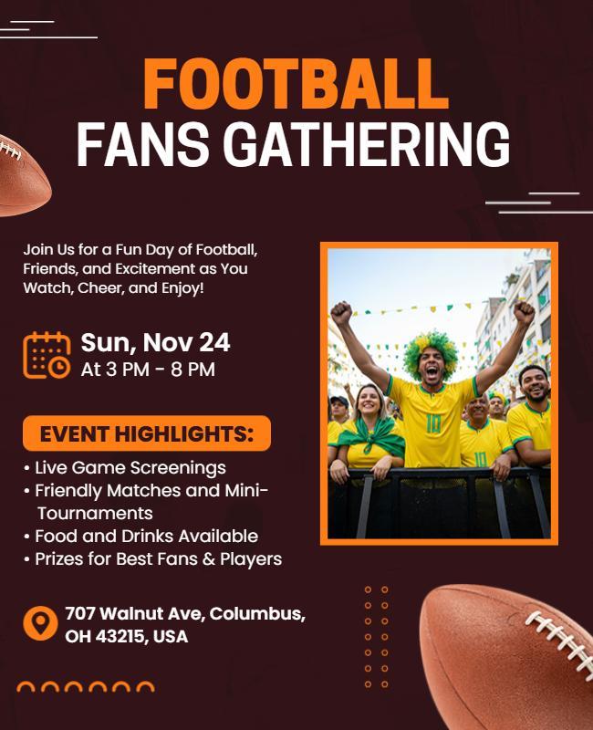 Football Fans Gathering Event Flyer Template