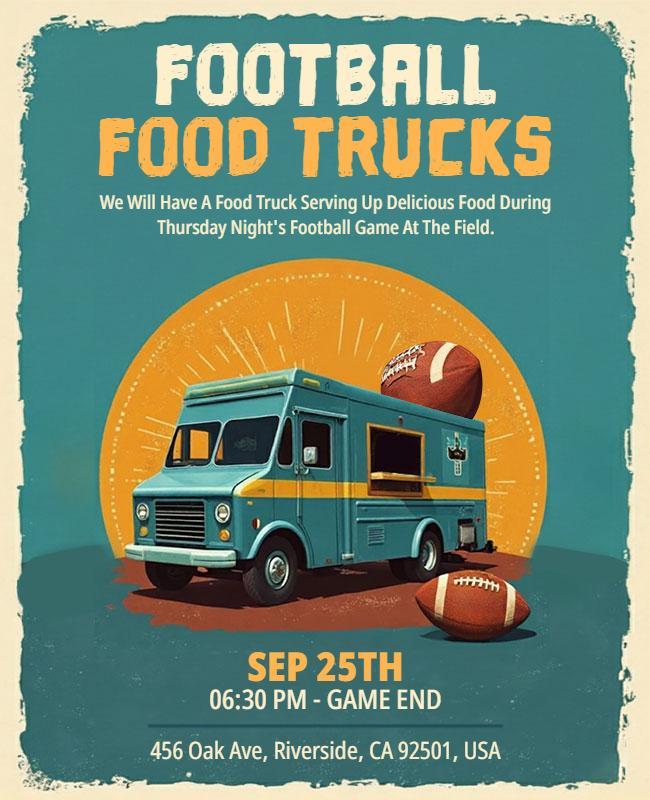 Football Game Food Truck Fest Flyer Template