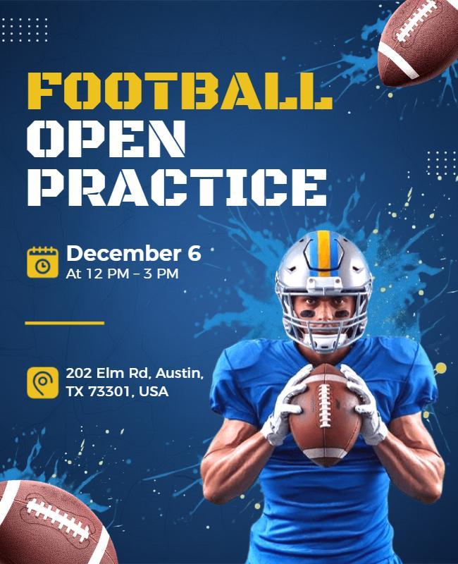 Football Open Practice Event Flyer Template