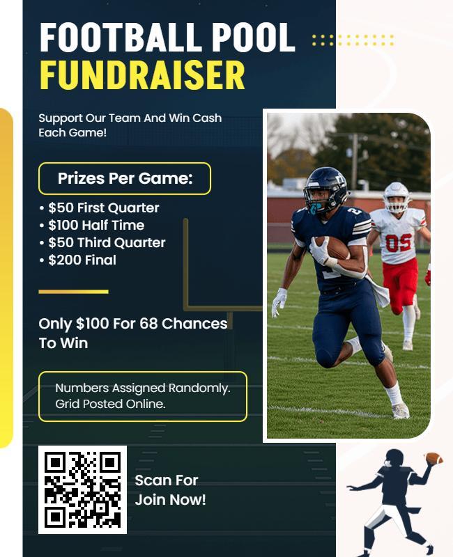 Football Pool Fundraiser Event Flyer Template