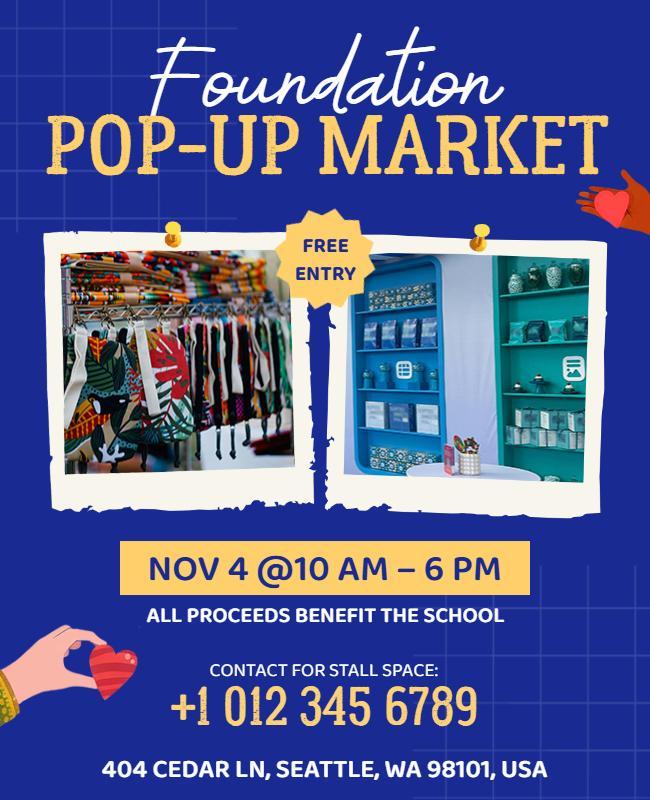 Foundation Pop-up Market Fundraiser Flyer Template