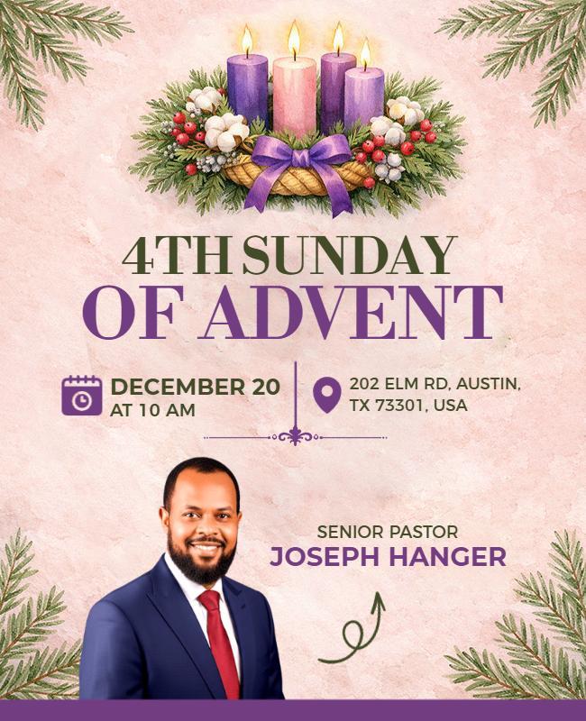 Fourth Sunday of Advent Celebration Flyer Template
