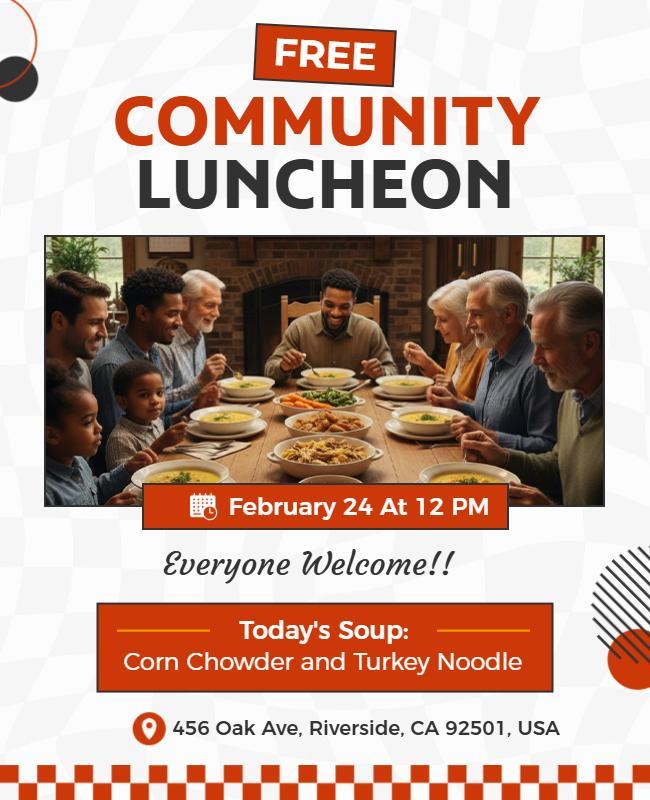Free Community Luncheon Event Flyer Template