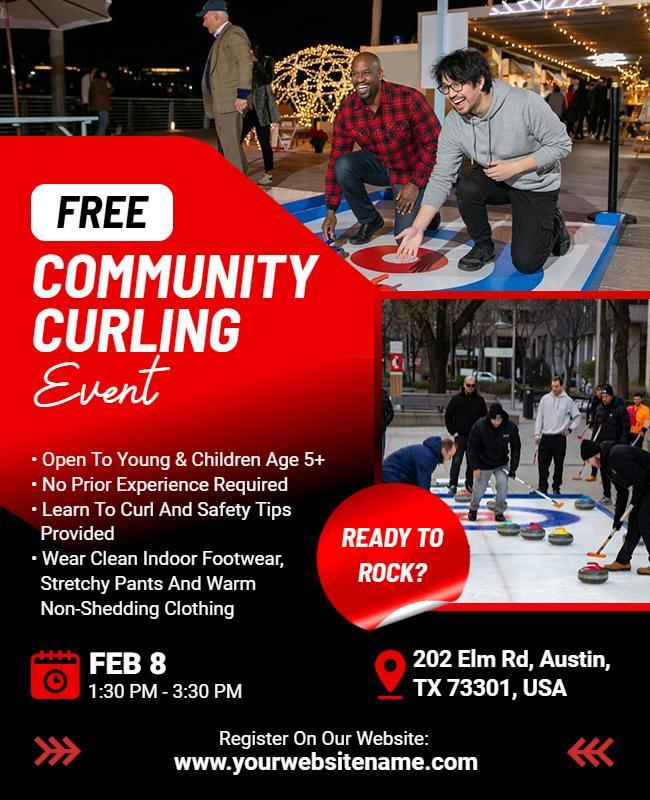 Free Curling Event Flyer Template