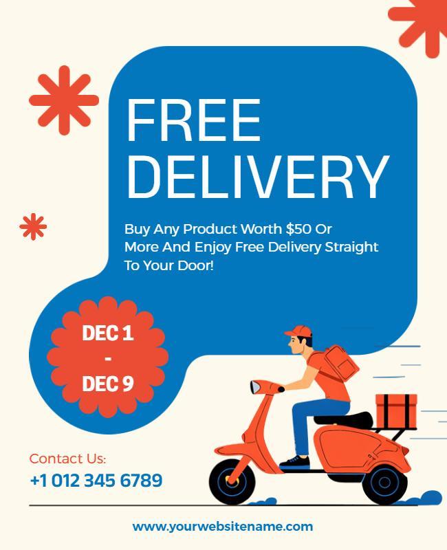Free Delivery Promotion Service Flyer Template