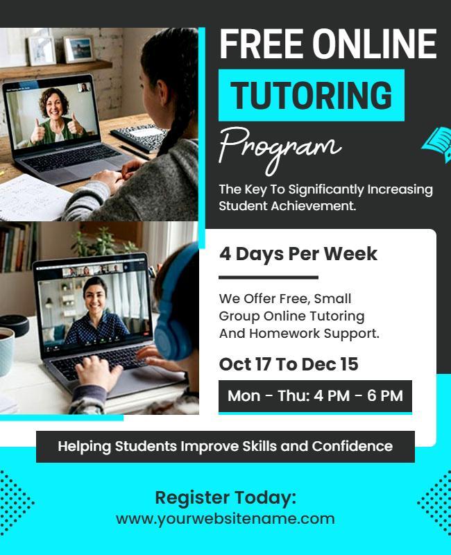 Free Online Tutoring Program Flyer Template