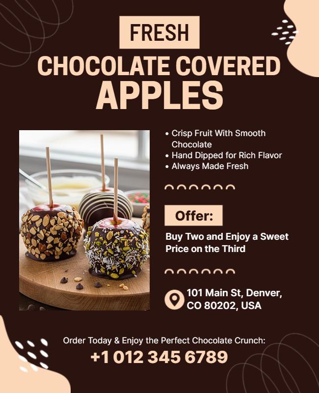 Fresh Chocolate Covered Apples Promotional Flyer Template