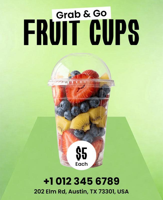 Fresh Fruit Cups Promotional Flyer Template