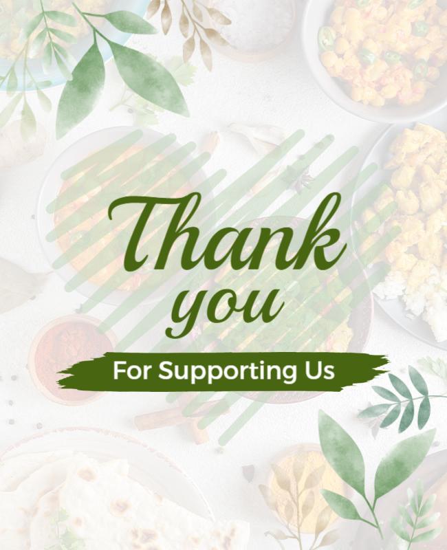 Fresh Green Thank You for Supporting Us Poster Template