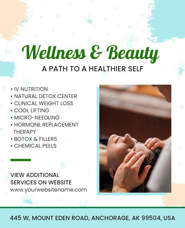Fresh Pastel Wellness and Beauty Services Promotion Poster Template