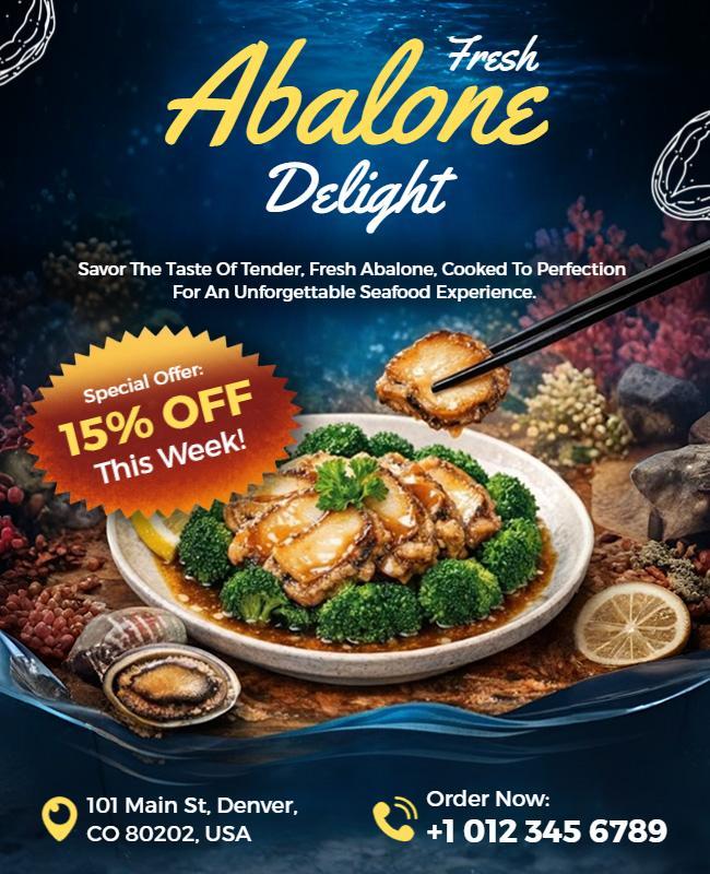 Fresh Seafood Abalone Special Offer Flyer Template