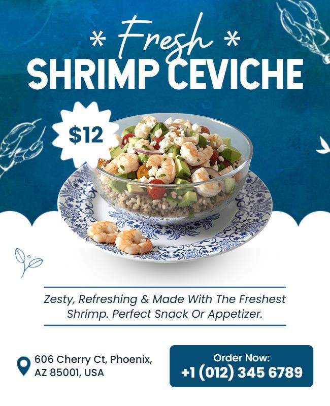 Fresh Shrimp Ceviche Promotional Flyer Template