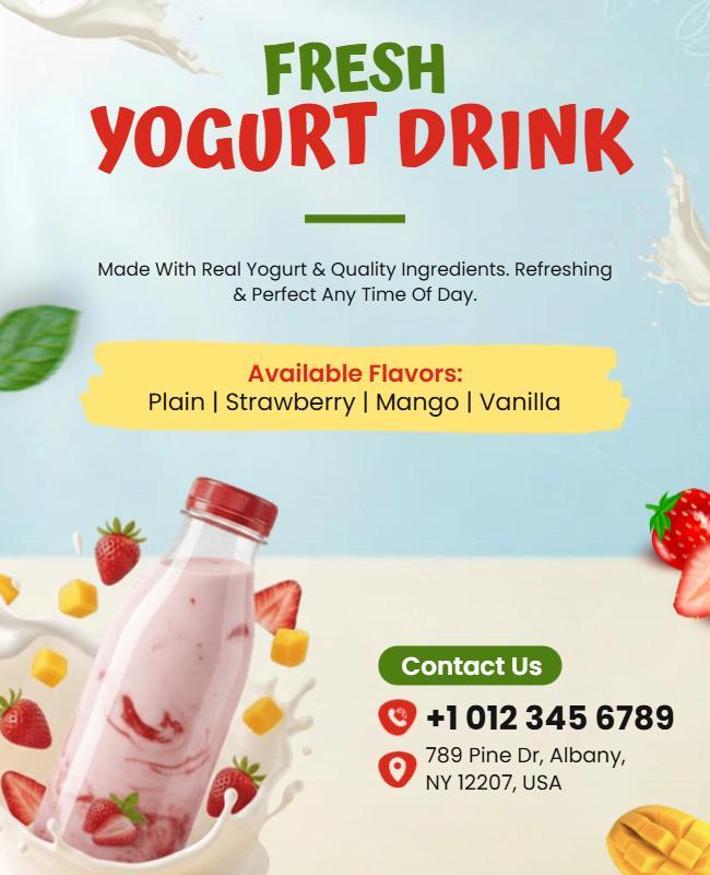 Fresh Yogurt Drink Promotional Flyer Template