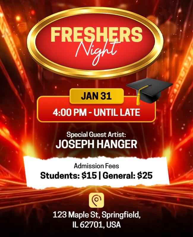 Freshers Night Event Celebration Flyer Template
