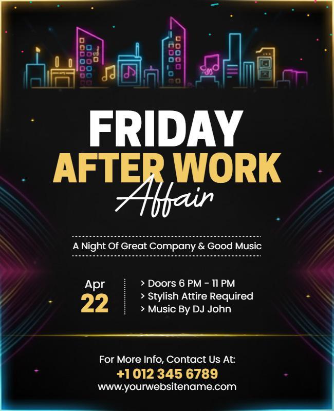 Friday After Work Affair Event Flyer Template