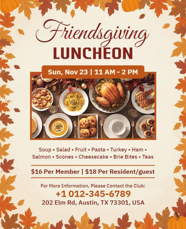 Friendsgiving Luncheon Event Flyer Template