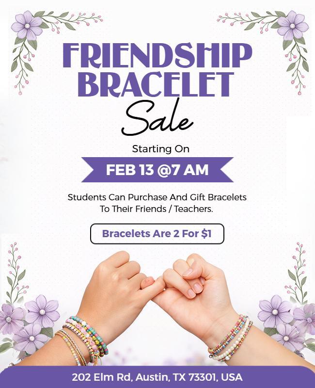 Friendship Bracelet Sale Event Flyer Template