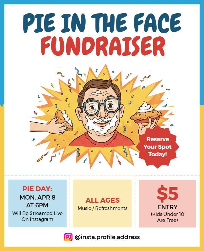 Fun Colorful Pie-Themed Fundraiser Event Flyer Template