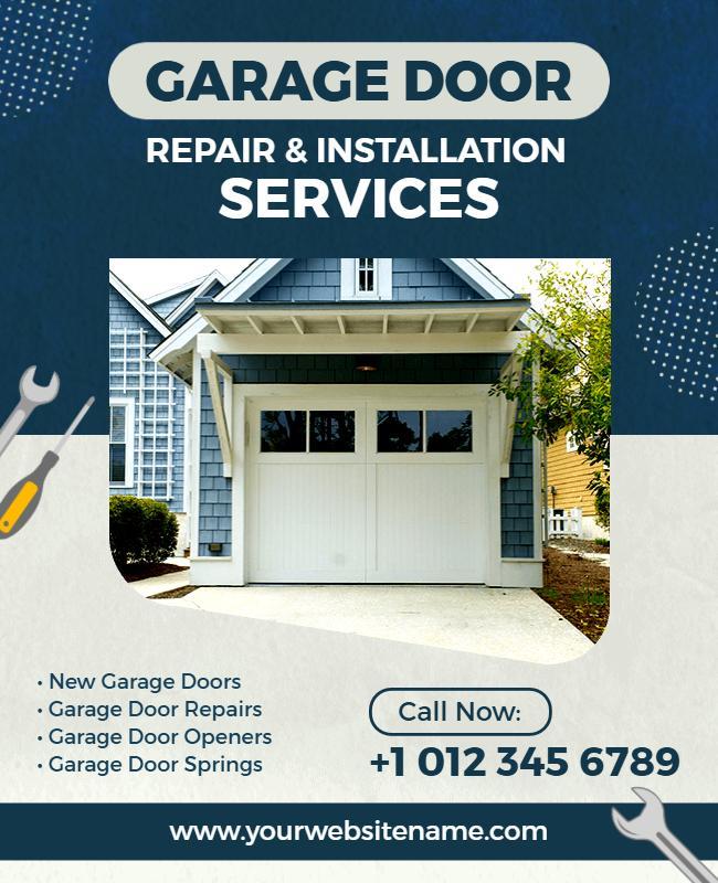 Garage Door Installation and Repair Services Flyer Template