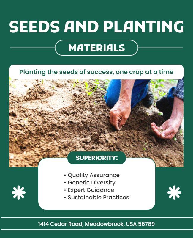 Gardening Themed Seeds and Planting Materials Poster Template