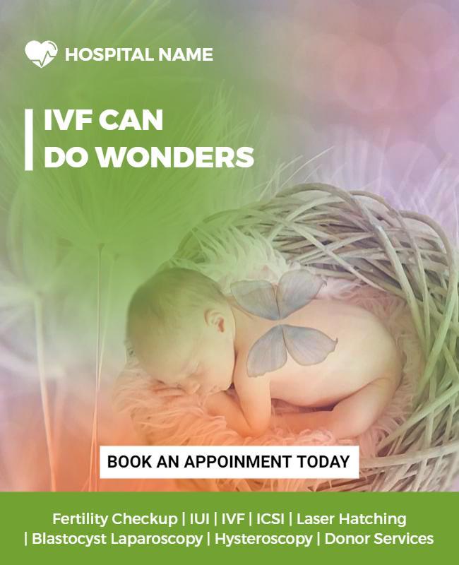 Gentle Pastel IVF Fertility Awareness Campaign Poster Template
