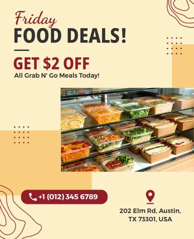 Get $2 Off Food Deal Special Offer Flyer Template