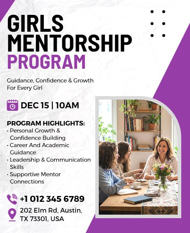 Girls Mentorship Program Flyer Template