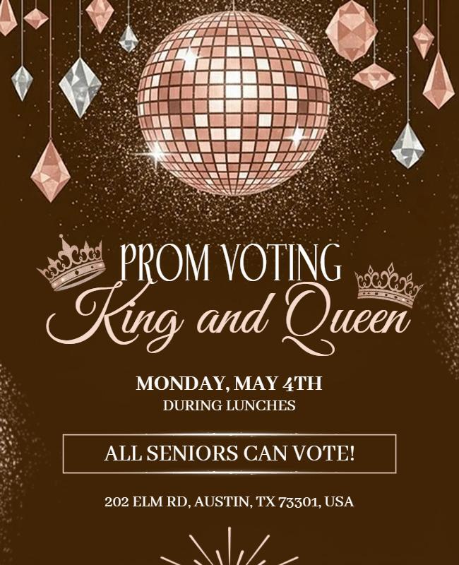 Glamorous Glittering Disco Dance Theme Voting Flyer Template