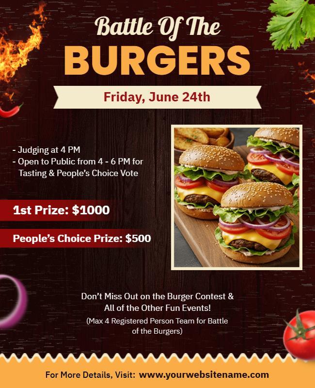 Gourmet Burger Battle Event Flyer Template