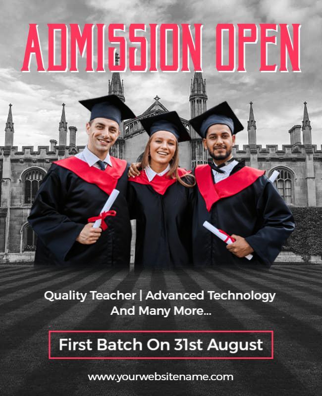 Graduation Celebration Admission Open Announcement Poster Template