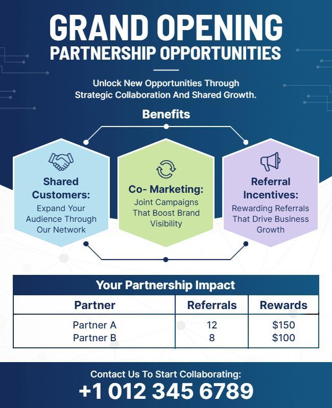 Grand Opening Business Partnership Flyer Template