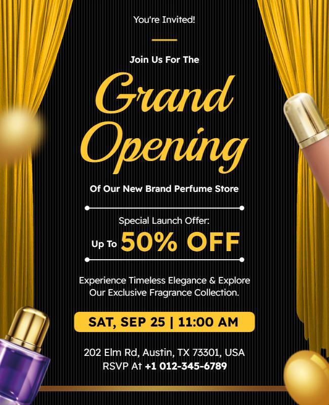 Grand Opening Perfume Store Discount Flyer Template