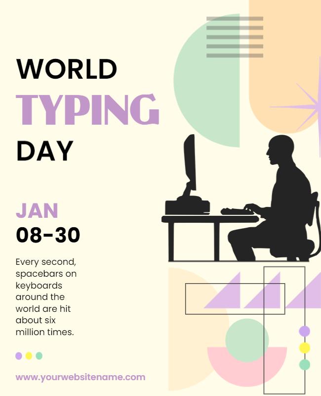 Graphic Minimalist World Typing Day Celebration Poster Template