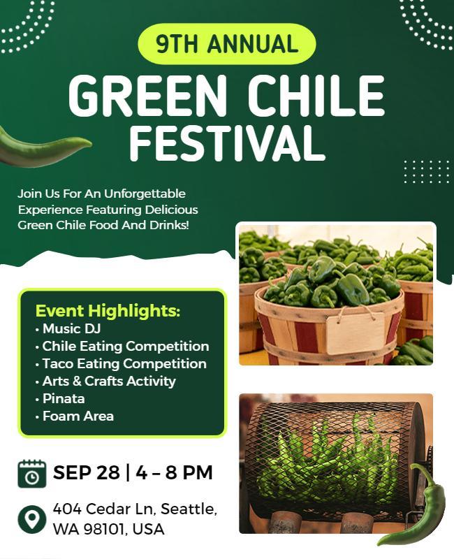 Green Chile Festival Event Flyer Template