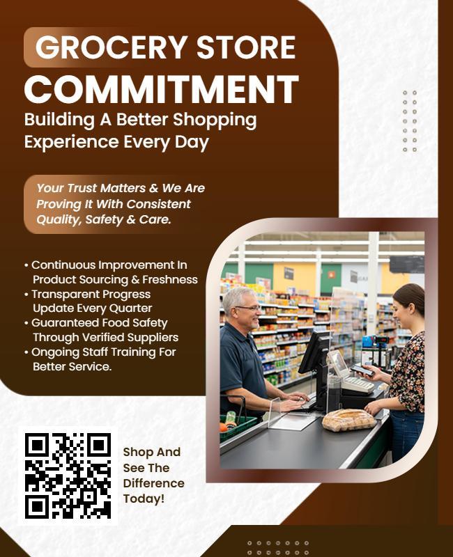 Grocery Store Customer Commitment Flyer Template