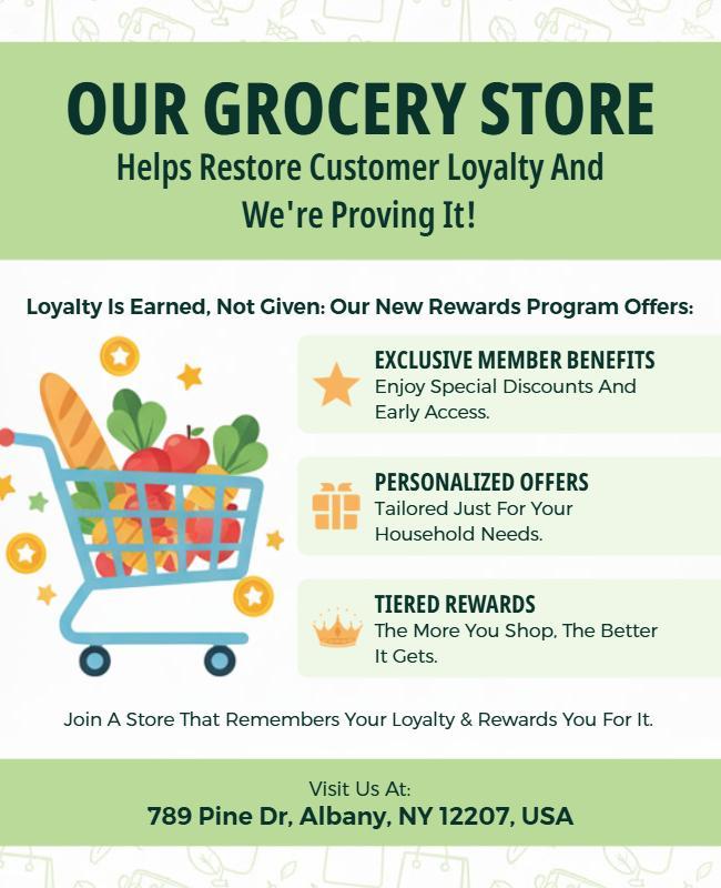 Grocery Store Loyalty Rewards Flyer Template