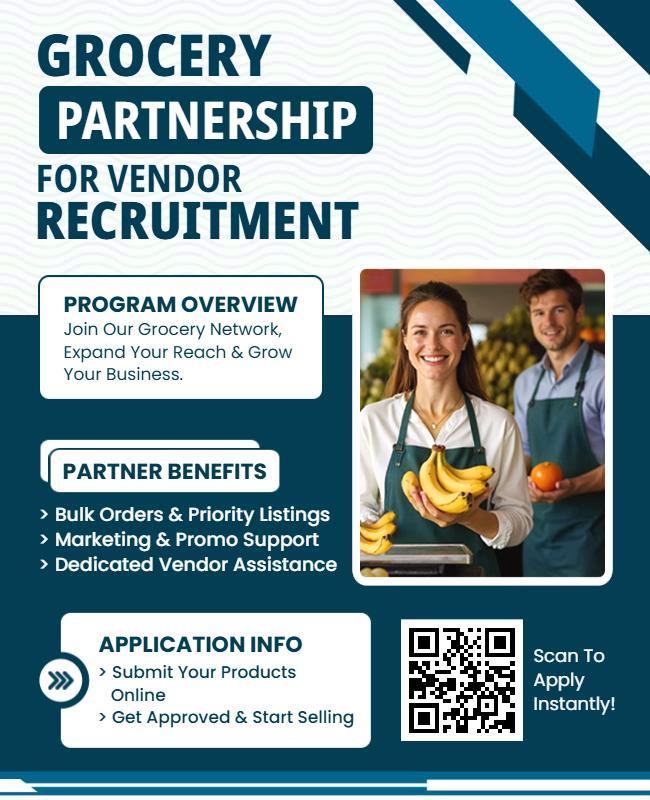 Grocery Vendor Partnership Recruitment Flyer Template