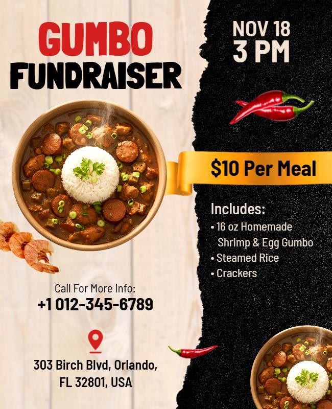 Gumbo Fundraiser Charity Event Flyer Template
