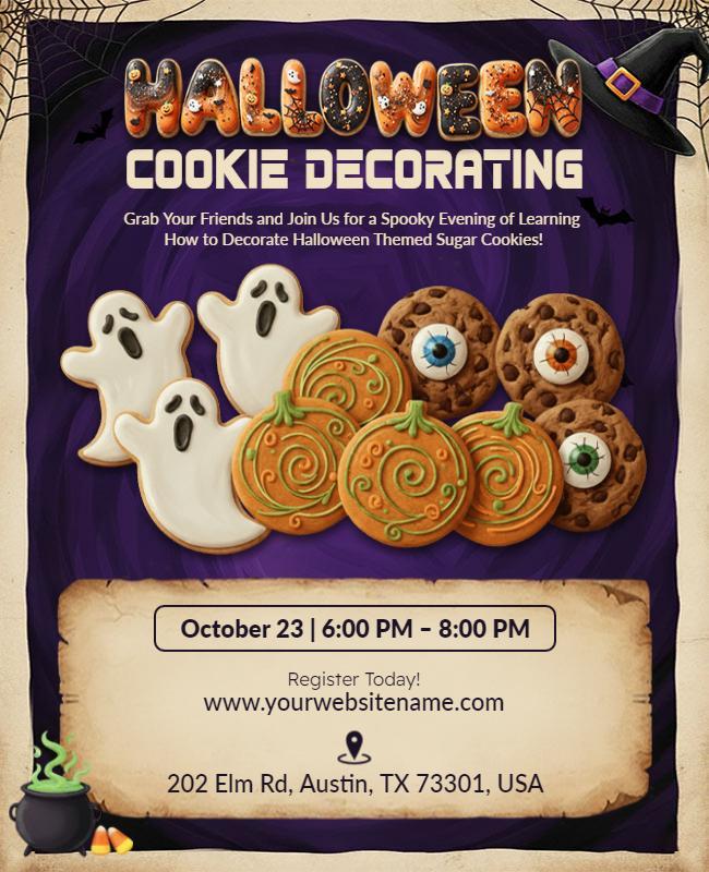Halloween Cookie Decorating Event Flyer Template
