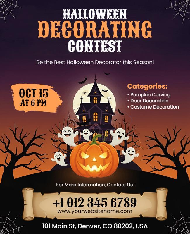 Halloween Decorating Contest Event Flyer Template