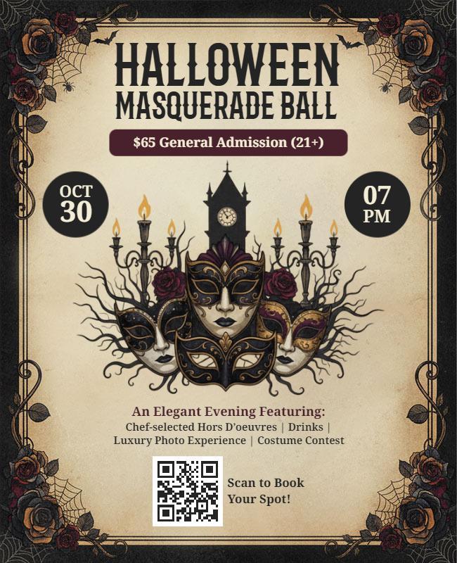 Halloween Masquerade Ball Event Flyer Template