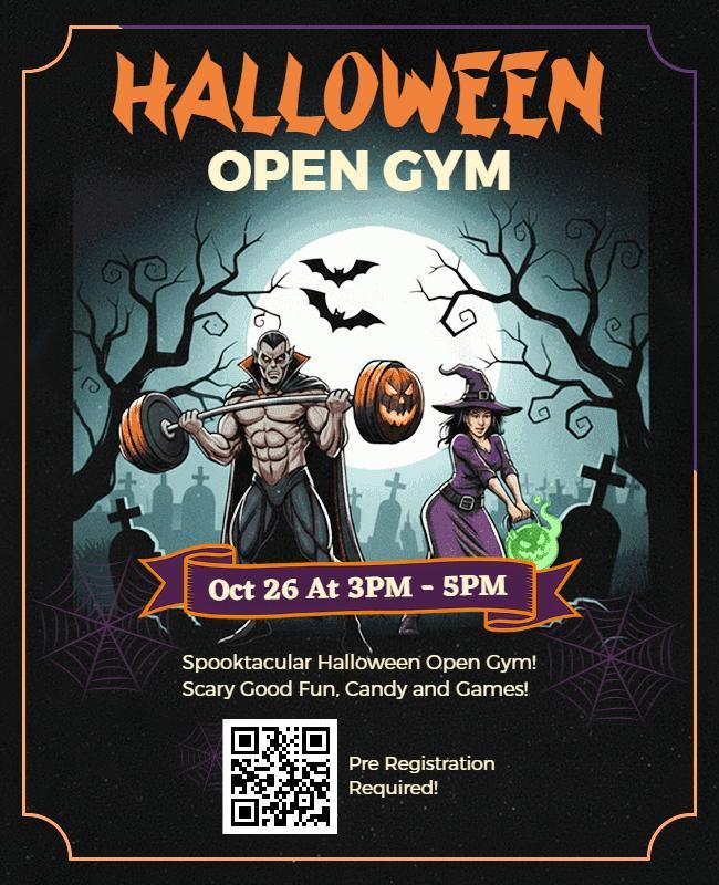 Halloween Open Gym Event Flyer Template