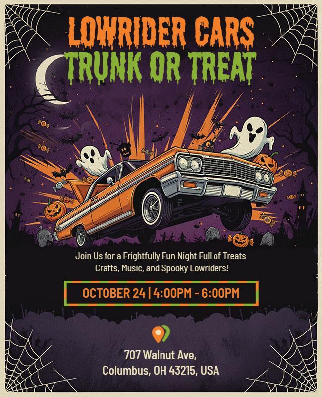 Halloween Trunk or Treat Lowrider Cars Event Flyer Template