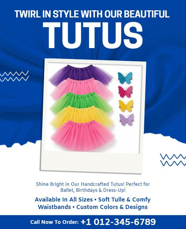 Handcrafted Colorful Tutus Advertising Flyer Template