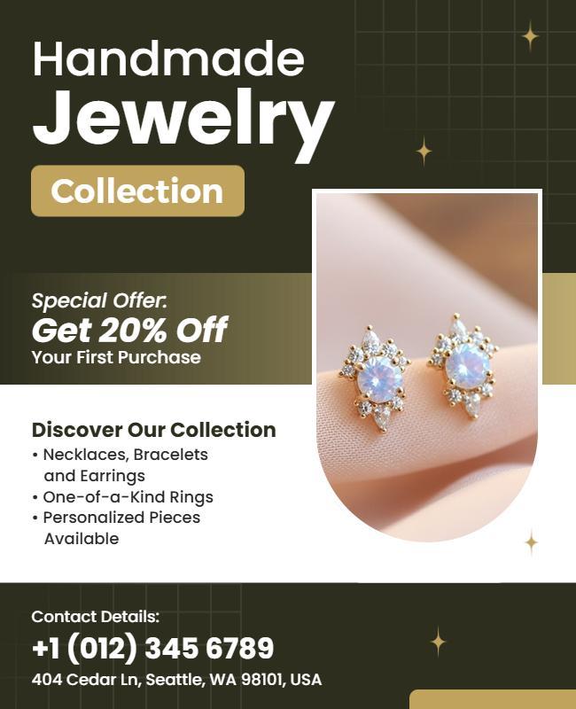 Handmade Jewelry Collection Promotional Flyer Template