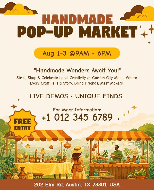 Handmade Pop-up Market Event Flyer Template