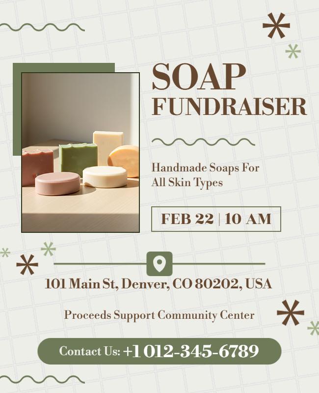 Handmade Soap Fundraiser Event Flyer Template