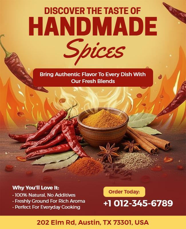 Handmade Spices Promotion Flyer Template