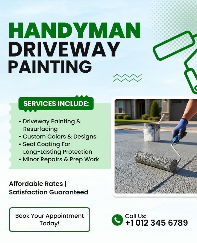 Handyman Driveway Painting Services Flyer Template